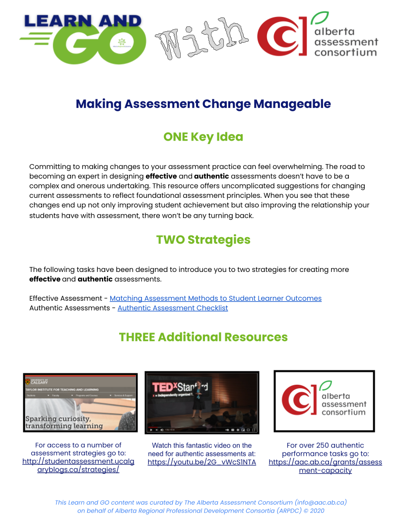 Leading Assessment Change - Alberta Assessment Consortium